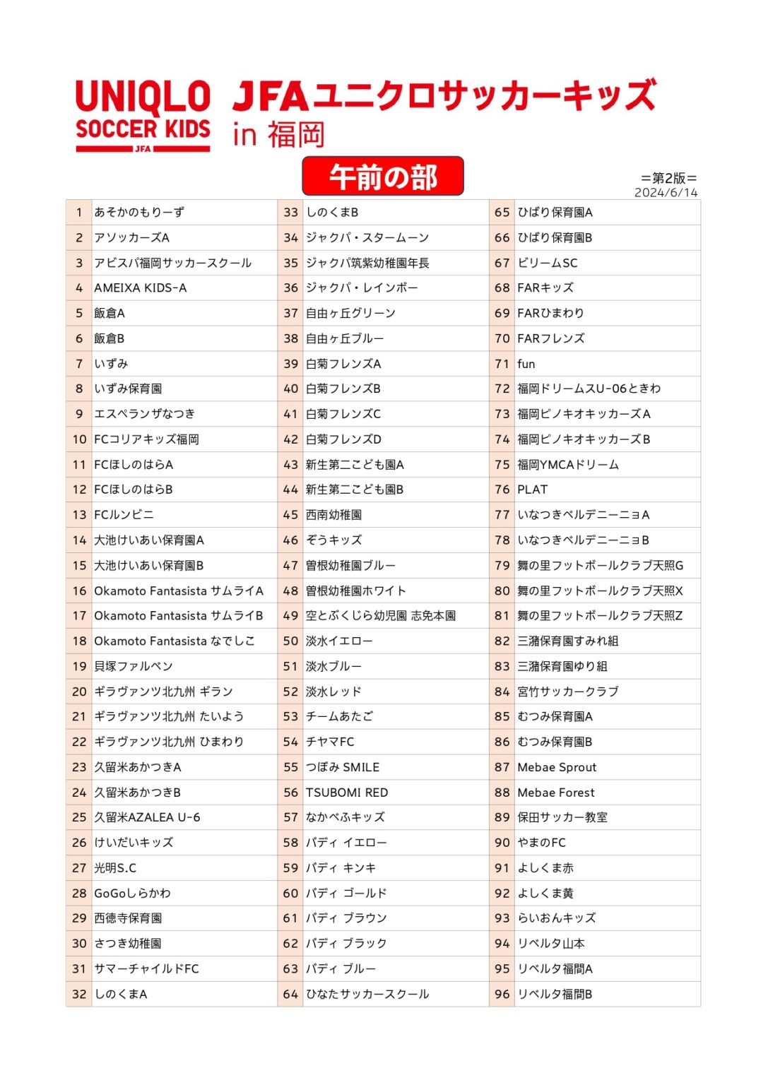 ＜6月30日（日）開催＞JFAユニクロサッカーキッズ in 福岡 みずほPayPayドーム | 福岡県サッカー協会